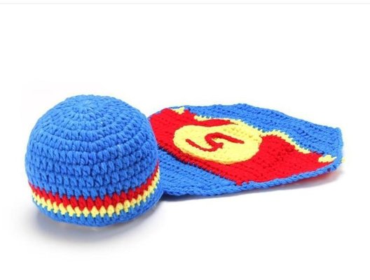 2016 Superman in Blue Yellow Red Colour Baby Photography Props Newborn
