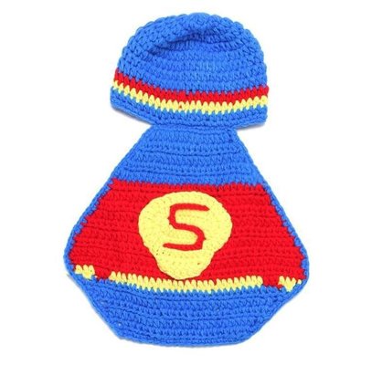 2016 Superman in Blue Yellow Red Colour Baby Photography Props Newborn