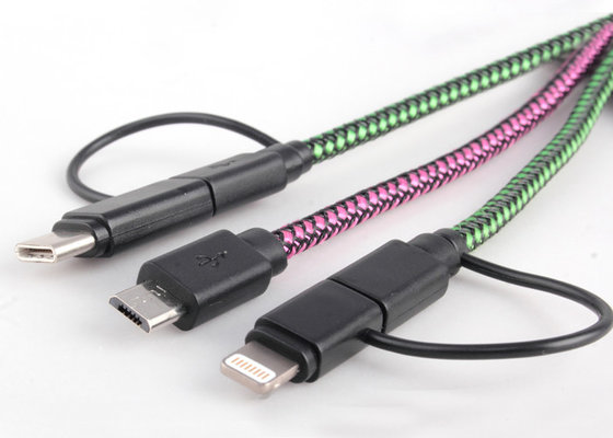 Lightning Braided Micro USB Charging Cable High Speed Charge And Sync Cable
