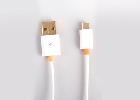 2 Color Tone Micro To USB Cable 2A In Round PVC For PC / Mobile / MP3 , 4