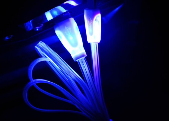 Blue Color Night Light Up Micro USB Charging Cable For Android Phones