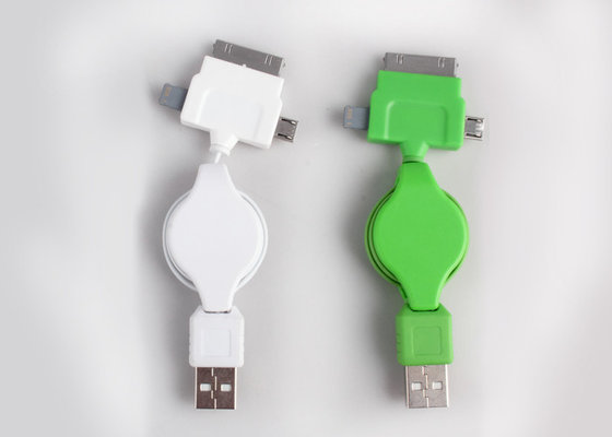 3 in 1 Universal Retractable Charging Cable 1m TPE USB for Mobile Phone