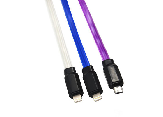 Light Up Multifunction USB Cable , 3ft 6ft 10ft Sync And Charge Cable 8pin