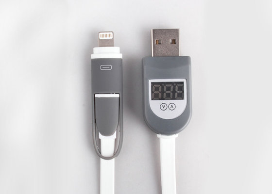 3.3ft Flat Micro USB Charging Cable With Current Output Indication Display