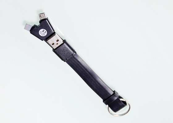 2 In 1 Flat Keychain USB Data Cable 20cm , Micro / 6pin Fast Charging Cable
