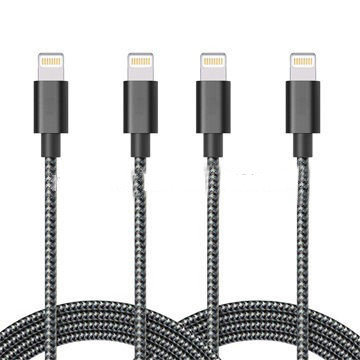 Multicolor Apple MFI Certified Cable Round Braided Textile Charing Cord