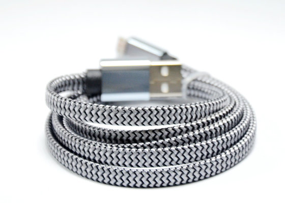 3.3ft Flat Fabric Braided Micro USB Charging Cable For Cell Phones , Portable