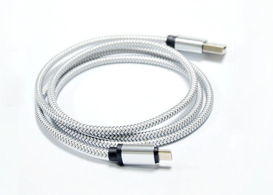 Gloss Fabric Braided Fast Charging Cord With High Speed Data Transmission