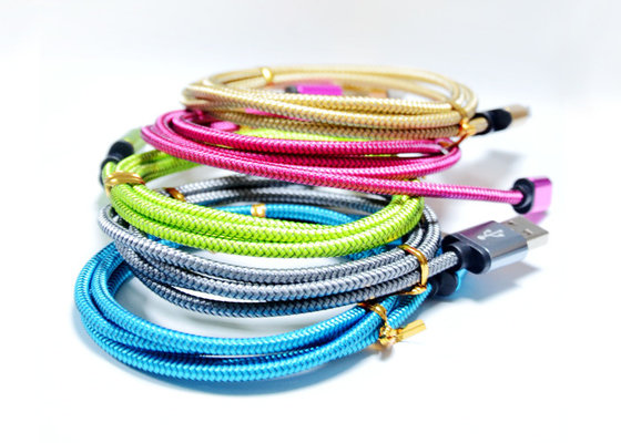 Metal Micro USB Charging Cable , Mobile Phone And Computer Micro USB Flat Cable
