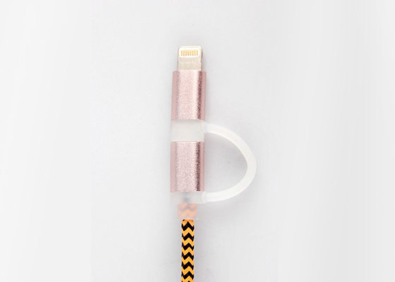2 In 1 Micro USB / Lightning Charger Cable In Customize Color For Fast Charging