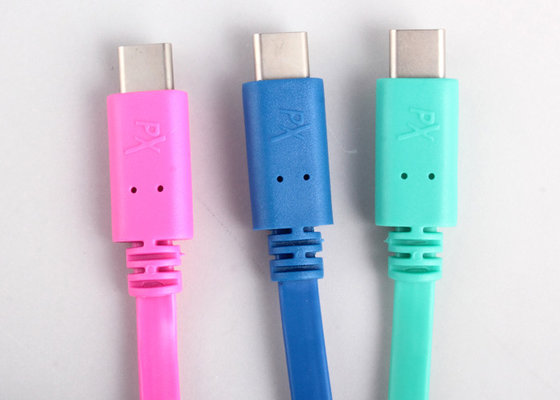 Flat PVC Basic Micro USB Charging Cable Type C To USB 3ft 6ft 10ft Multicolor