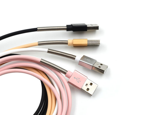 PU Wrapped Micro USB Charging Cable With Metal Housing Micro / Type C To USB