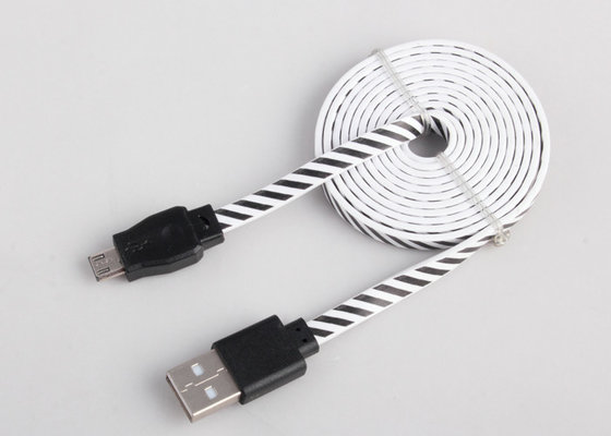 3ft 6ft 10ft Flat PVC Printed Micro USB Charging Cable With Multi Artwork Design