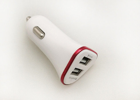 2.1A Double Usb Car Charger With DC 12V - 24V / 110 - 220V Input Fast Charging