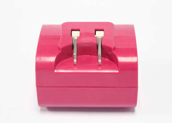 UL Certified Pink Wall Charger Adapter 2.4A 12W Dual USB With Folding Plug