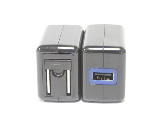 2.1A Folding Universal Wall Charger Adapter Black Single Port 100 - 240V