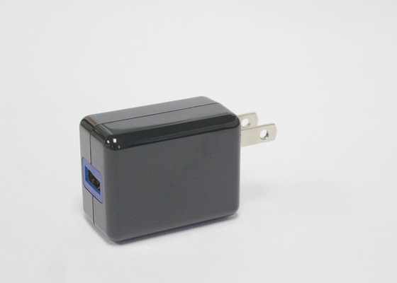 2.1A Folding Universal Wall Charger Adapter Black Single Port 100 - 240V