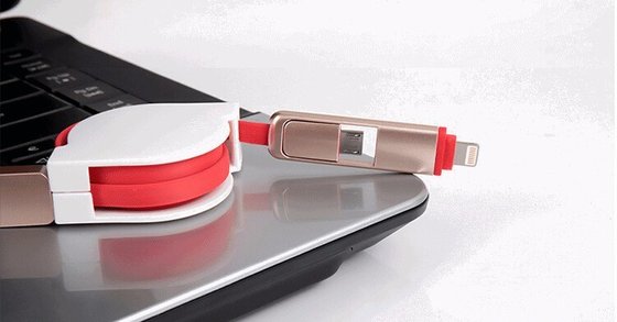 2 in 1 Retractable Charging Cable USB To Micro USB for iPhone and Android