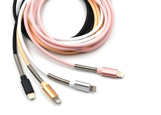 PU Wraped Lightning Cable MFI Certified Black Charging Cord For iPhone