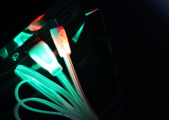 3ft Colorful LED Light Up Charging Cable , Green Light Up Phone Charger Cord