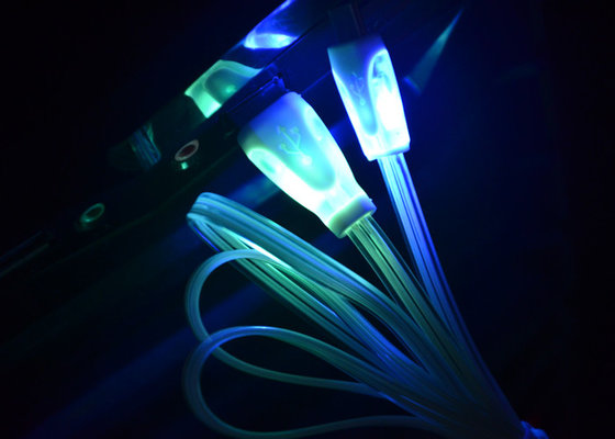 Blue Color Night Light Up Micro USB Charging Cable For Android Phones