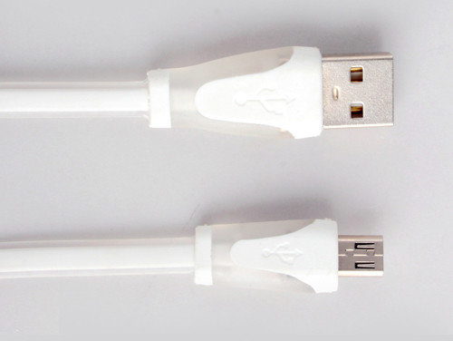 Micro USB Light Up Charging Cable Flowing LED Glow In The Dark White Color