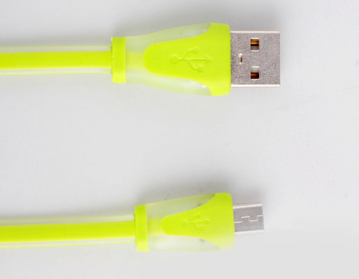 Micro USB Light Up Charging Cable Flowing LED Glow In The Dark White Color
