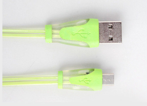 Visible Micro USB Light Up Cable High Speed Sync 1m With Multiple Color