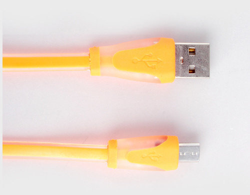 Visible Flowing Light Up Charging Cable Micro USB / Green / Round For Mobile