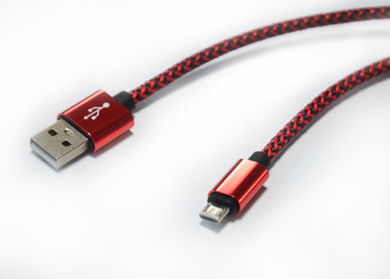 Green / Black Flexible Cell Phone Micro USB Cable USB 2.0 Multiple colors