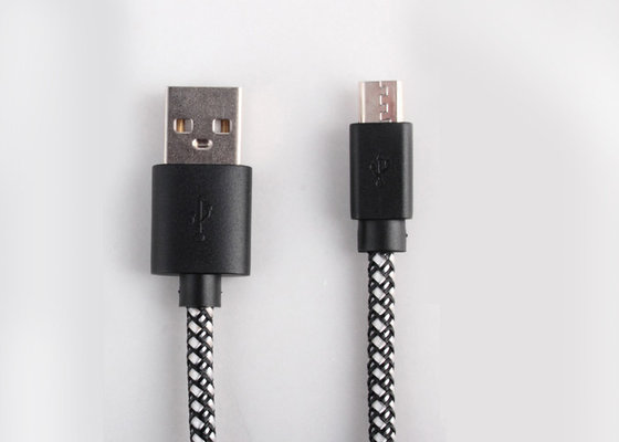 White / Black  Micro USB Charging Cable 1m Nylon Braided Android Micro USB Cable