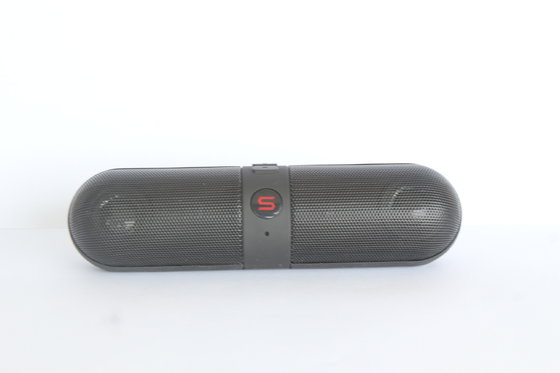 Black Portable Capsule Bluetooth Speaker With Radio Support TF Card