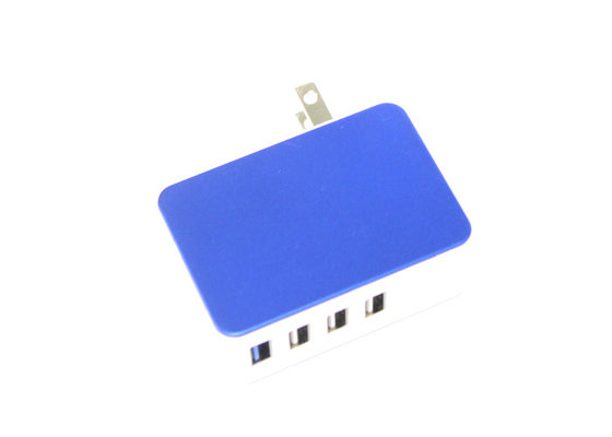 Blue 4A 4 USB Ports Wall Charger Adapter With US / EU Plug For Mobile IPad