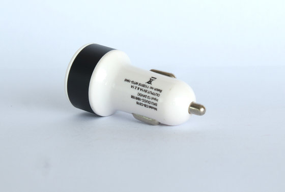 Dual Port USB Car Charger Adapter , 1.1A / 5V HIgh Speed DC Car Charger