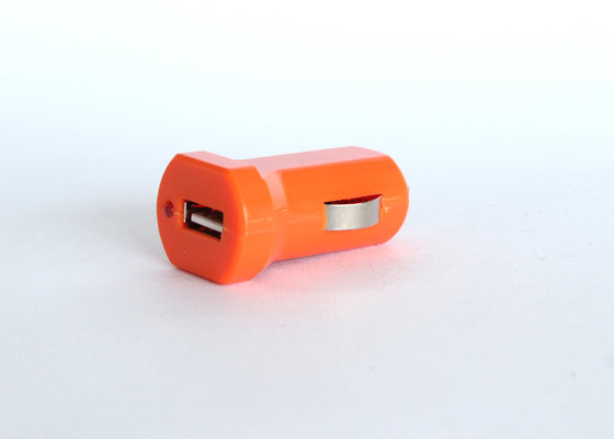 1.1A 5V USB Mini Fast Charging Car Charger Universal With 1 Port Orange Color