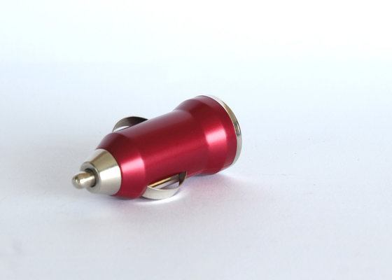 Red Single Port 1A 5V Mobile Phone Car Charger USB 2.0 With CE Certification