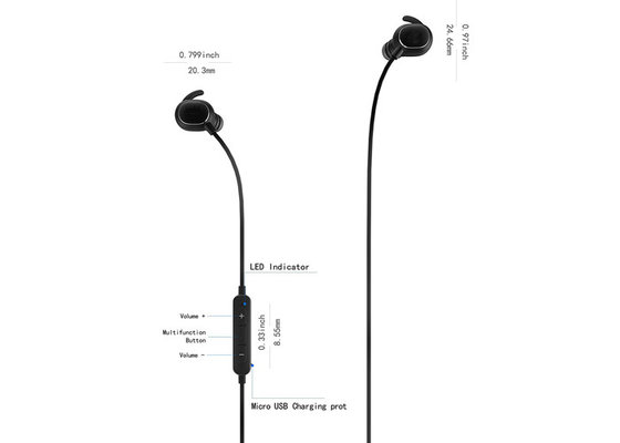Sport Wireless Bluetooth Earbuds Headphones , Comfort In Ear Bluetooth Headphones