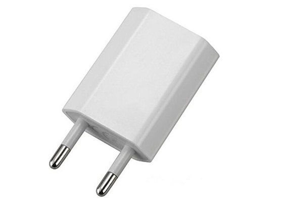 2.1A Single Port European Electric Plug Adapter Wall Nount White 1.1 Amp