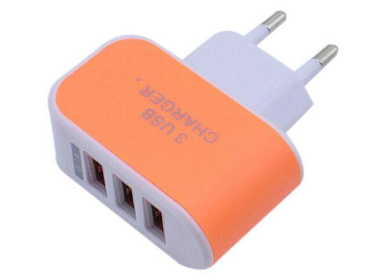 3.1A 3 USB Travel European Plug Adapter Multicolor High Speed For Charging