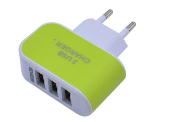 3.1A 3 USB Travel European Plug Adapter Multicolor High Speed For Charging
