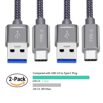 Nylon Braided Type C Cable 6.6 FT Fast Charging USB A To USB C Cable