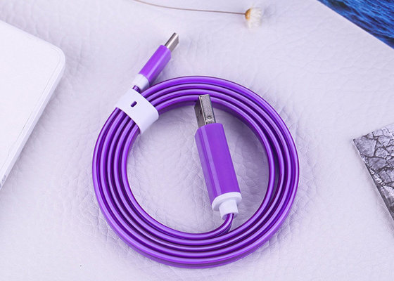 3 Feet USB Type C Cable With 2A Purple LED Glow Light For Mobile Phones