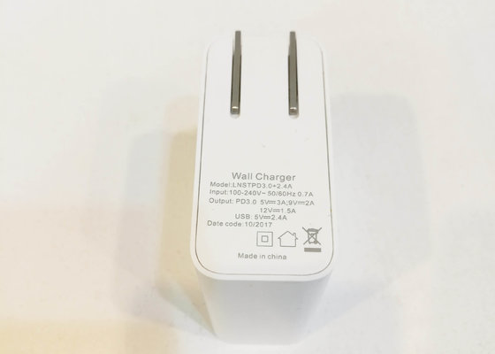 Type C PD 3.0  5V / 2.4A Wall Charger Adapter with Dual USB Port / US Plug