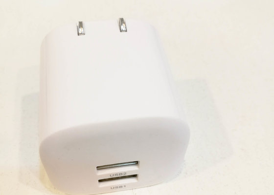 Portable Dual Usb Wall Charger For Mobile Phone & Tablet 2.4A