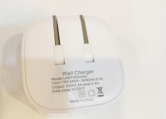 Portable Dual Usb Wall Charger For Mobile Phone & Tablet 2.4A