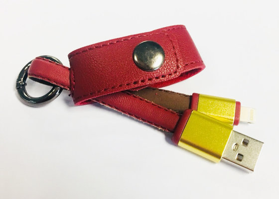 MFI lightning  charging & sync cable  multi function Leather keychain