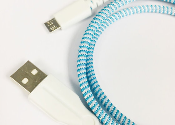 Plastic head braided high gloss braided  charging & sync cable micro / lightning / type-c