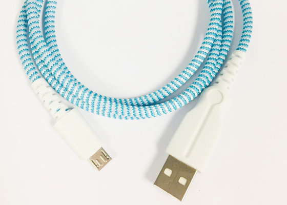 Plastic head braided high gloss braided  charging & sync cable micro / lightning / type-c