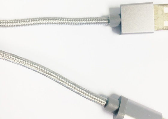 3.3feet high gloss braided textile micro / 8pin / type-c charging cable for mobile phone