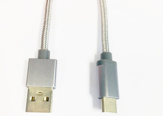 3.3feet high gloss braided textile micro / 8pin / type-c charging cable for mobile phone